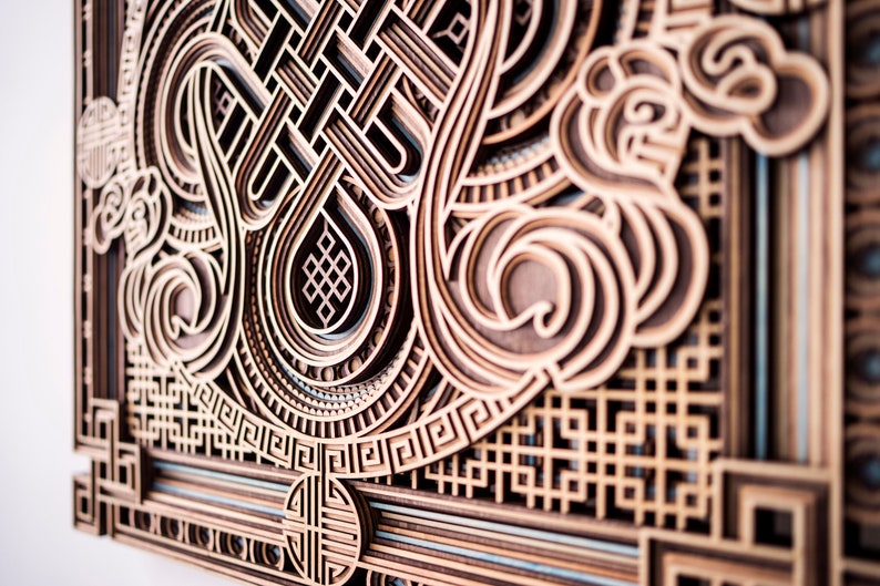 STEREOWOOD Peace Knot Multi-layer Wall Art Stereoscopic 3D | Etsy