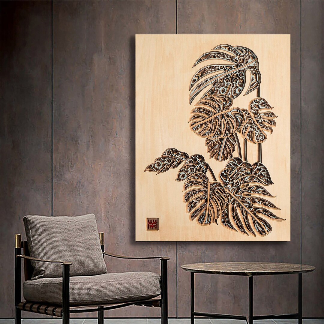 STEREOWOOD Auspicious Flower Multi-layer Wall Art, Stereoscopic 3D ...