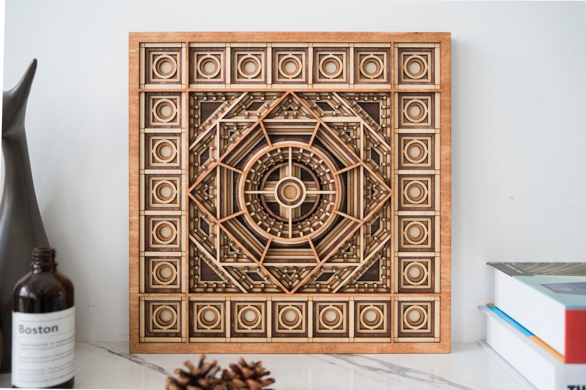 STEREOWOOD Panel hundido Multicapa Funky Home Decor Wall Art | Etsy