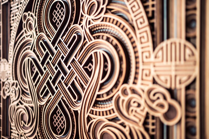 STEREOWOOD Peace Knot Multi-layer Wall Art Stereoscopic 3D | Etsy