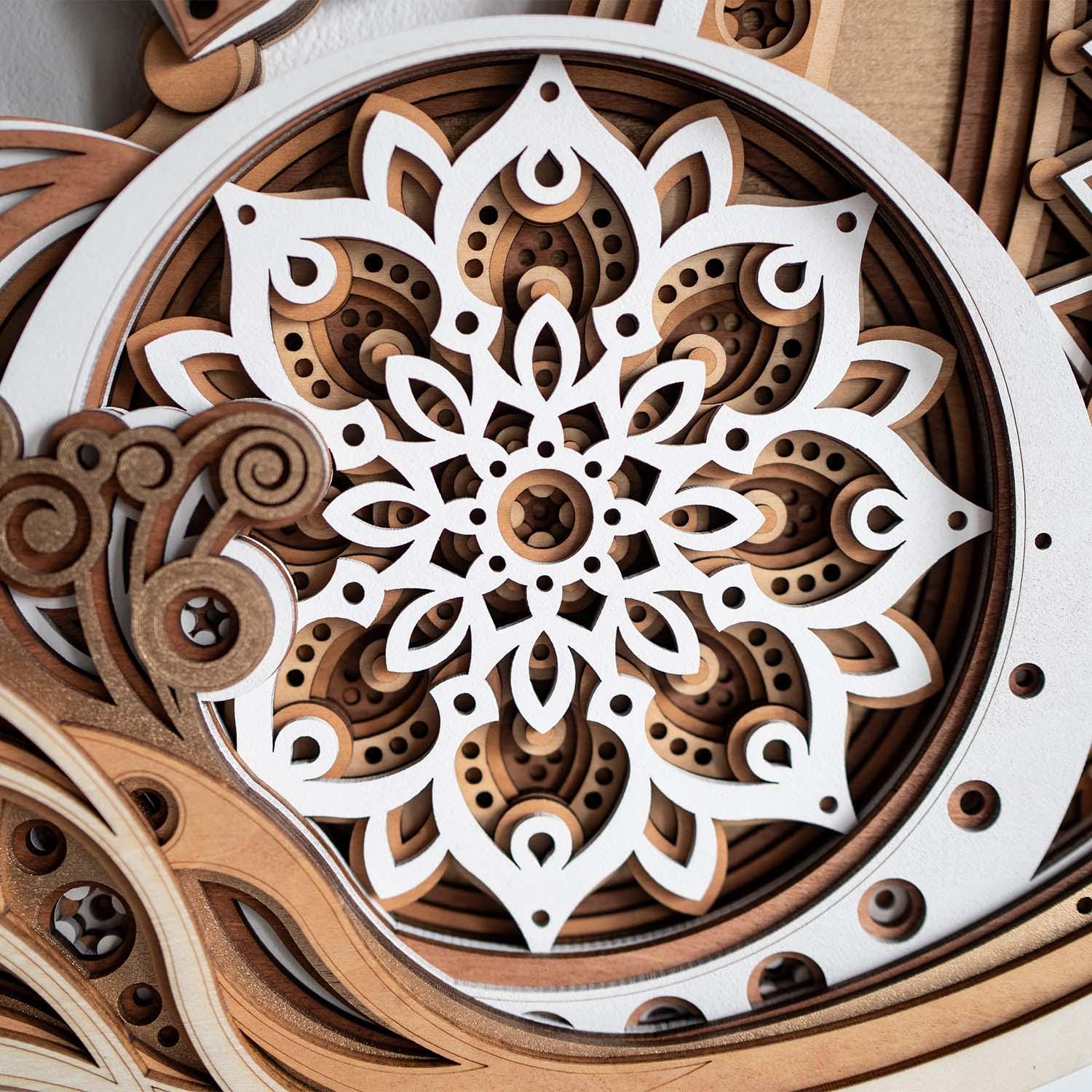 Yinyang Nautilus Wood Wall Art, Zen Inspired Multilayer Laser Cut ...