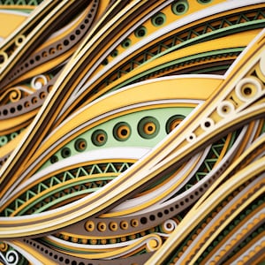 Ribbon 3D Layered Wood Wall Art, Abstract Laser Cut Sculpture, Modern ...