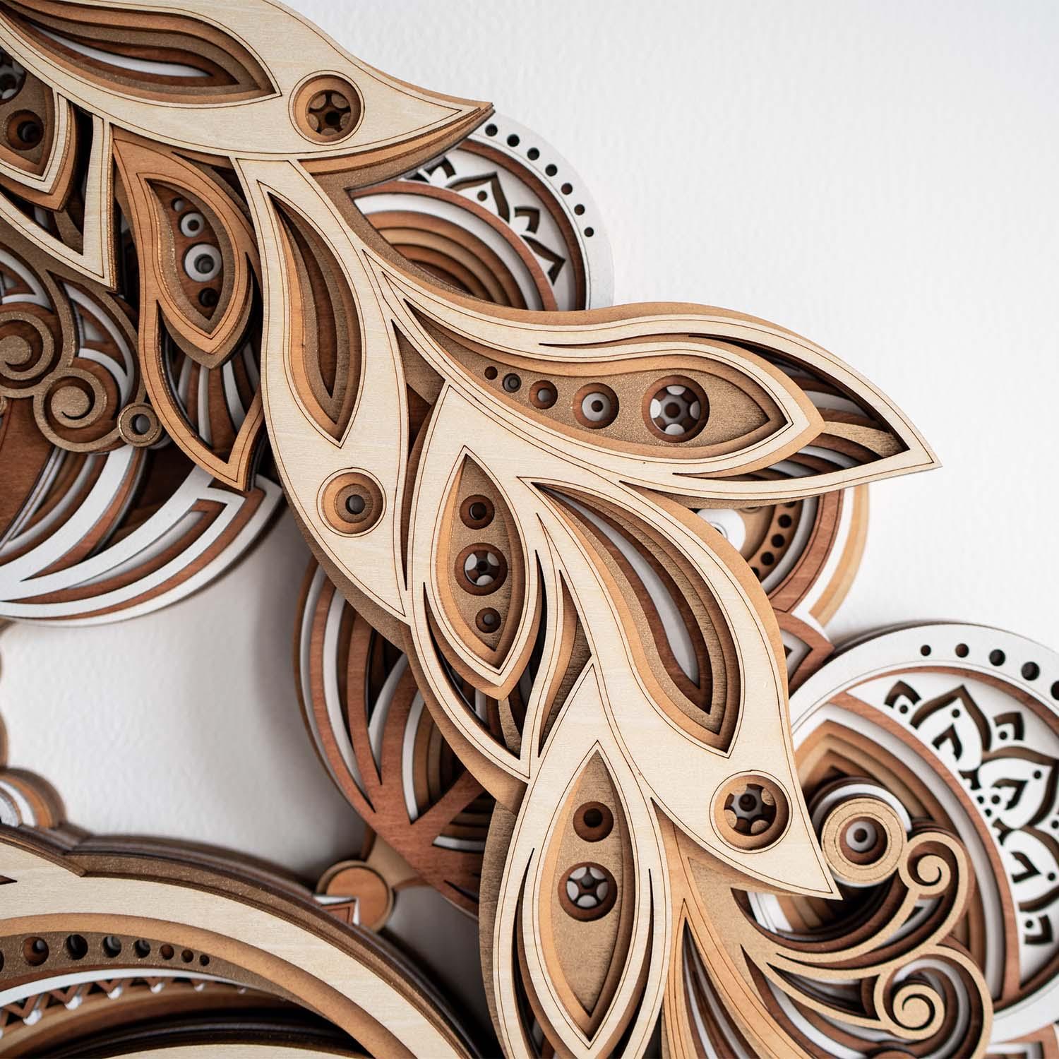 Yinyang Nautilus Wood Wall Art, Zen Inspired Multilayer Laser Cut ...
