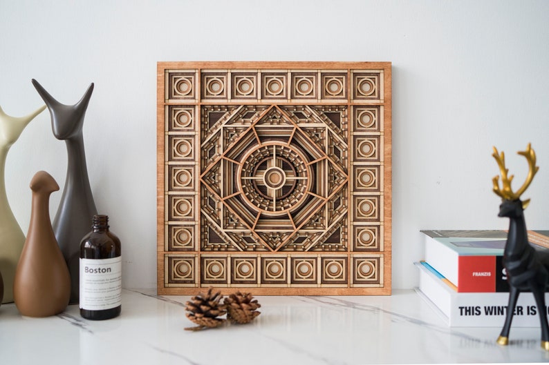 STEREOWOOD Panel hundido Multicapa Funky Home Decor Wall Art | Etsy