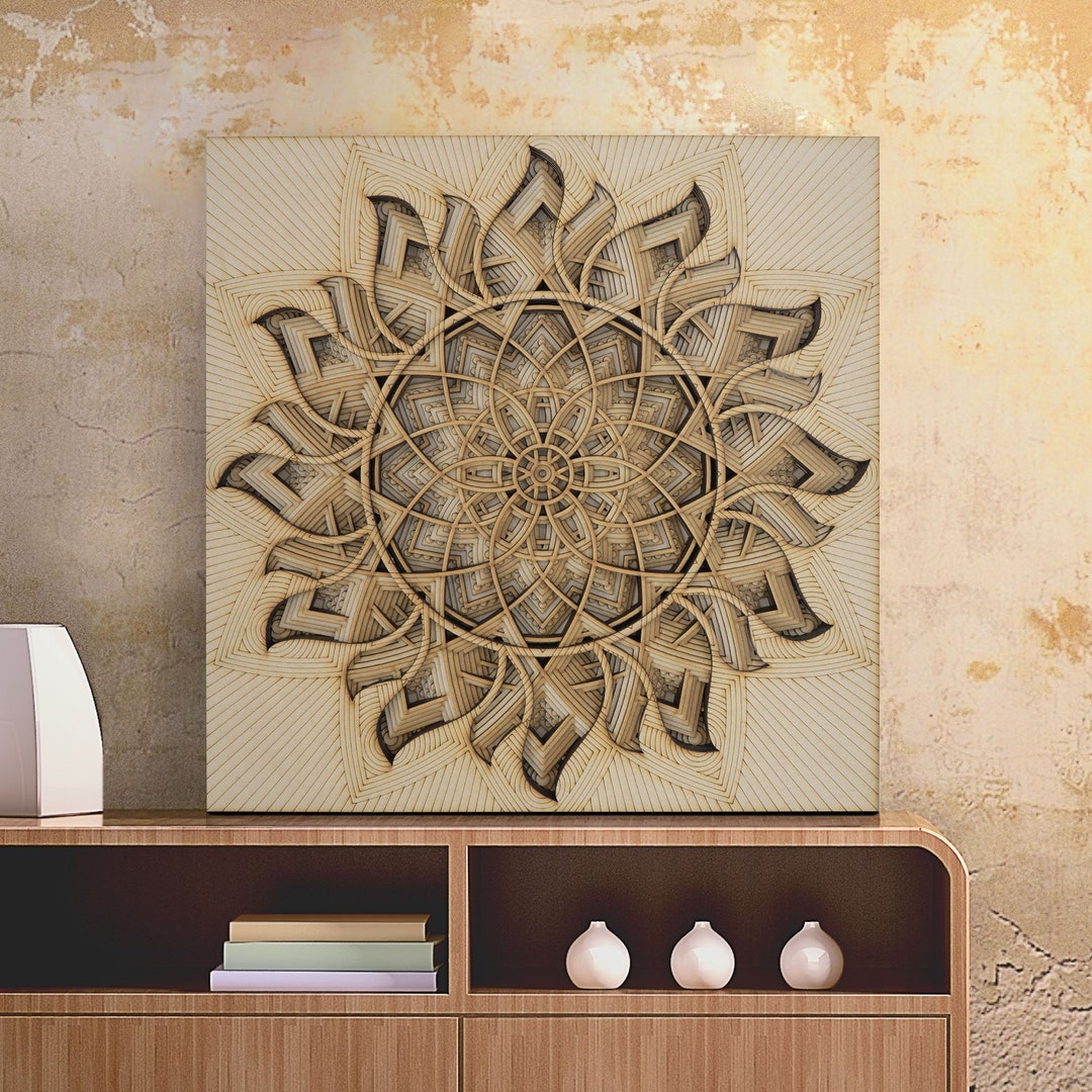 STEREOWOOD Apollo Multi-layer Wooden Wall Art, Stereoscopic 3D Decor ...