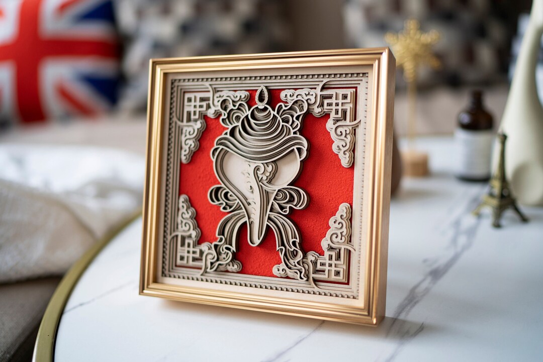 Shankha Mandala Wood Art: Multi-layer Laser Cut Wall Decor - Etsy