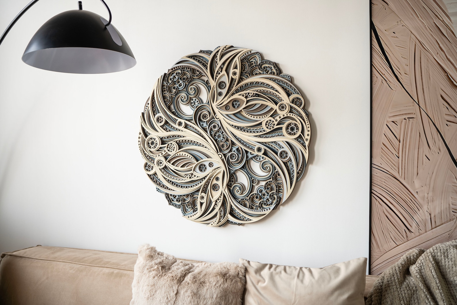 STEREOWOOD Blissful Wings Multi-layer Wall Art, Large Geometric Wood ...