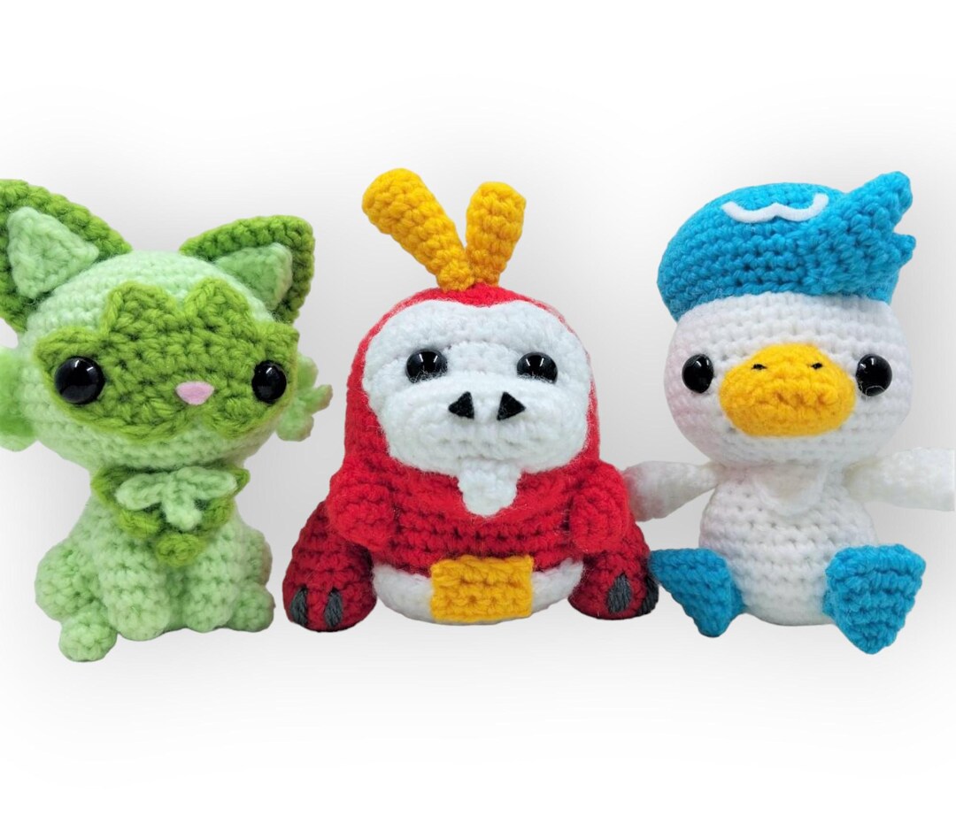 MADE TO ORDER Gen 9 Starters Crochet Amigurumi Sprigatito Fuecoco ...