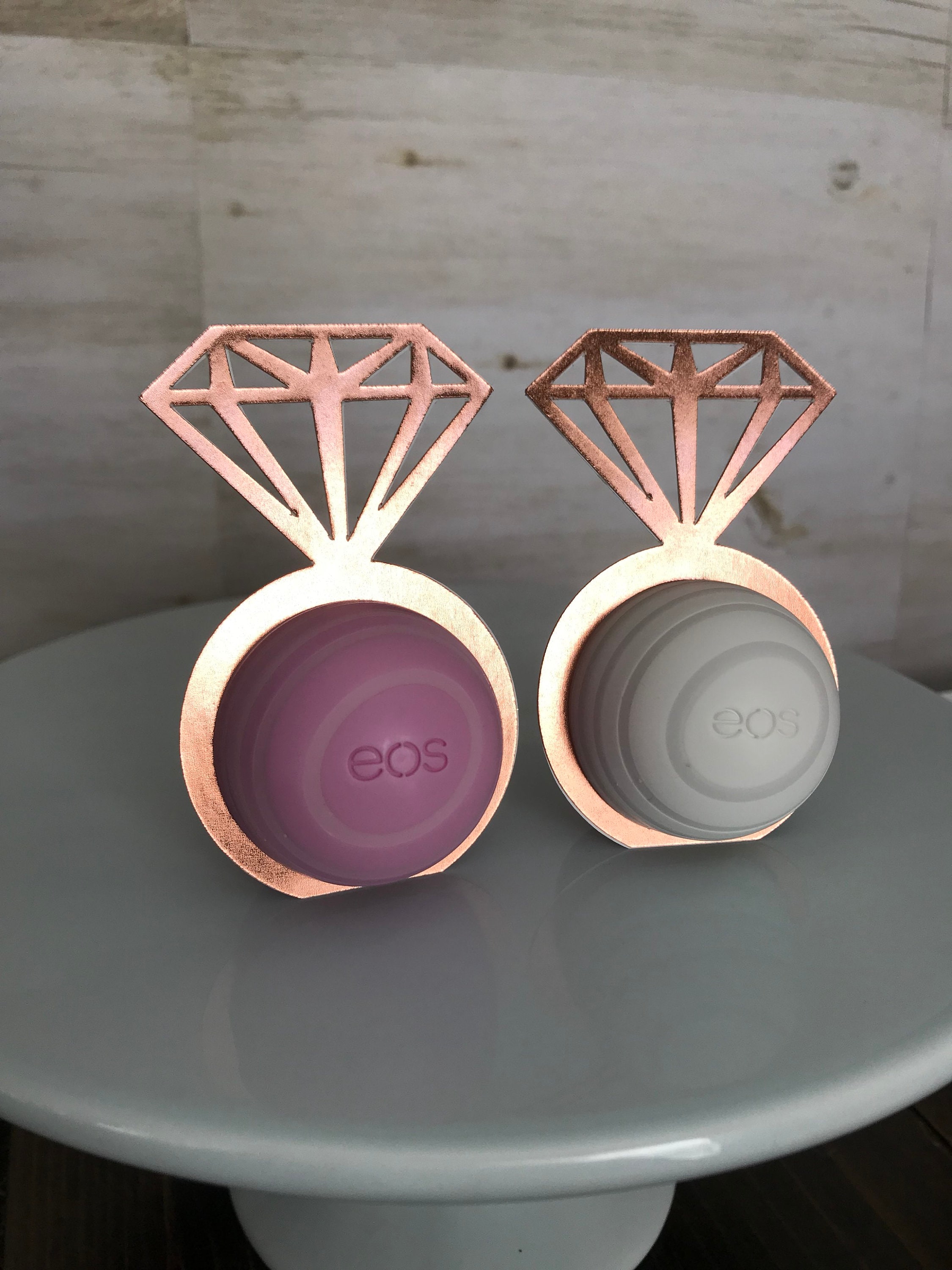 Diamond Ring Glitter Bridal Shower Favor / EOS Round Lip Balm | Etsy