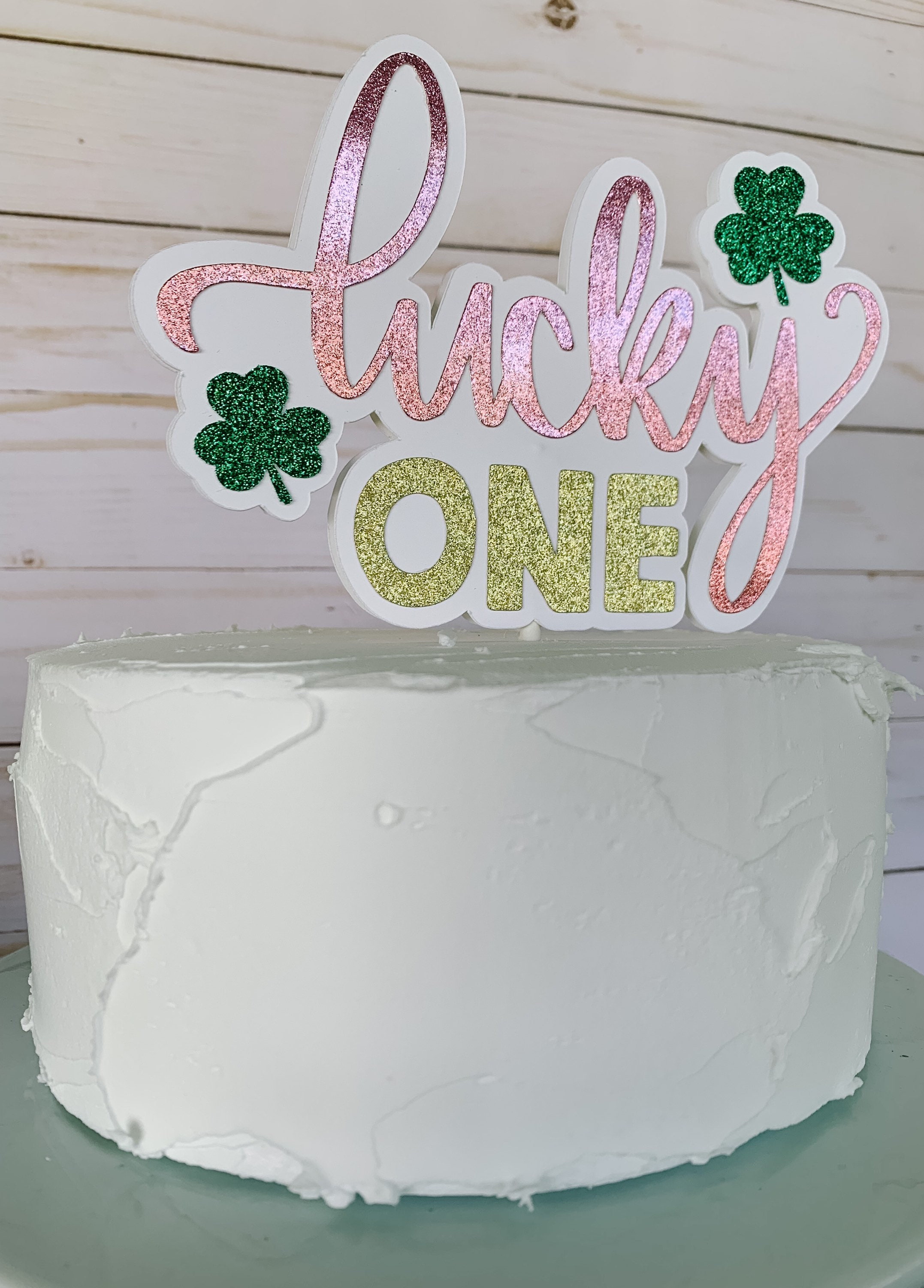 Lucky One Cake Topper / March First Birthday / Shamrock First | Etsy