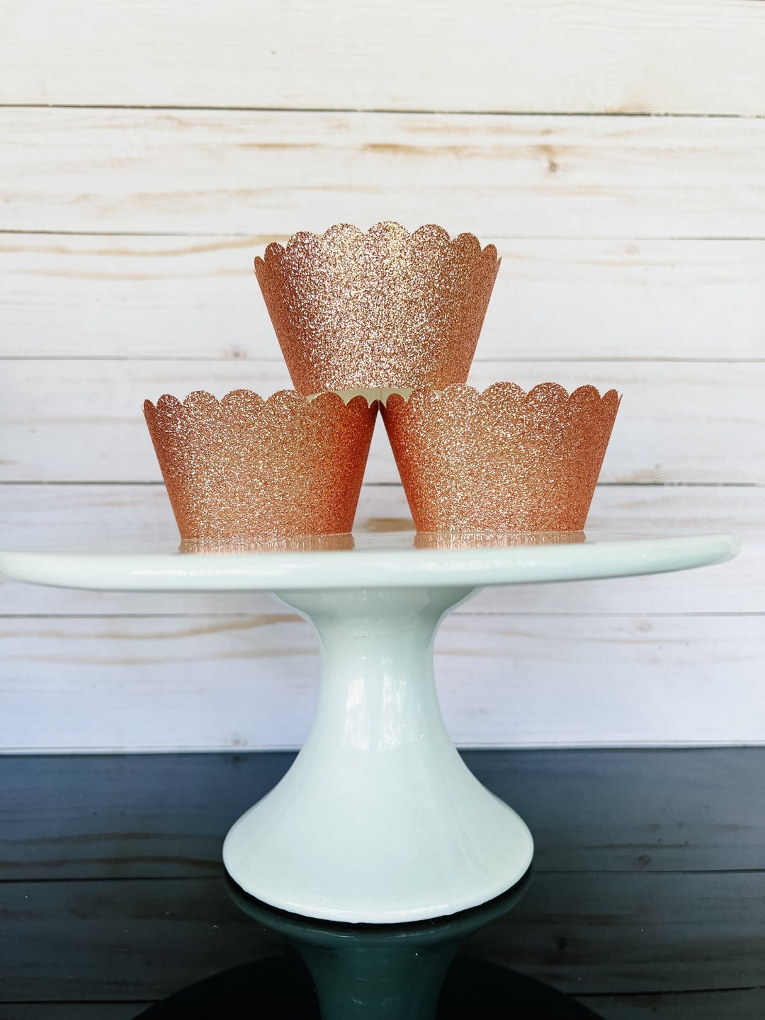 Rose Gold Glitter Cupcake Wrapper / Decorative Cupcake Wrapper ...