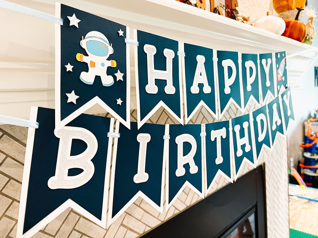 Space Birthday Banner / Space Happy Birthday Banner / Space First ...
