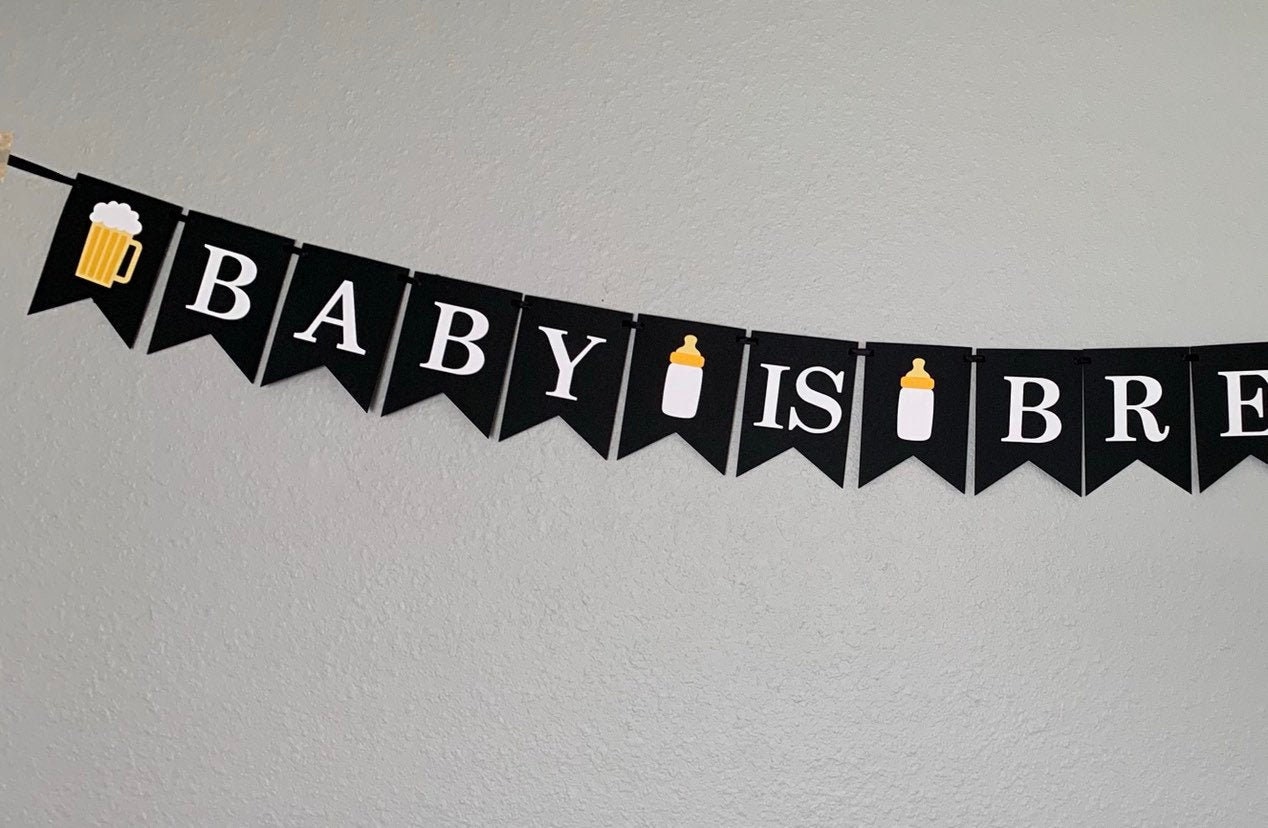 Baby is Brewing Beer Banner / Beer Baby Shower / Boy Baby - Etsy