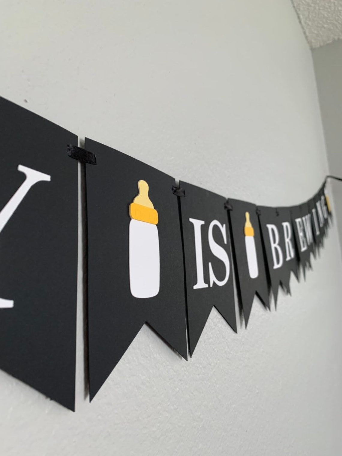 Baby is Brewing Beer Banner / Beer Baby Shower / Boy Baby - Etsy