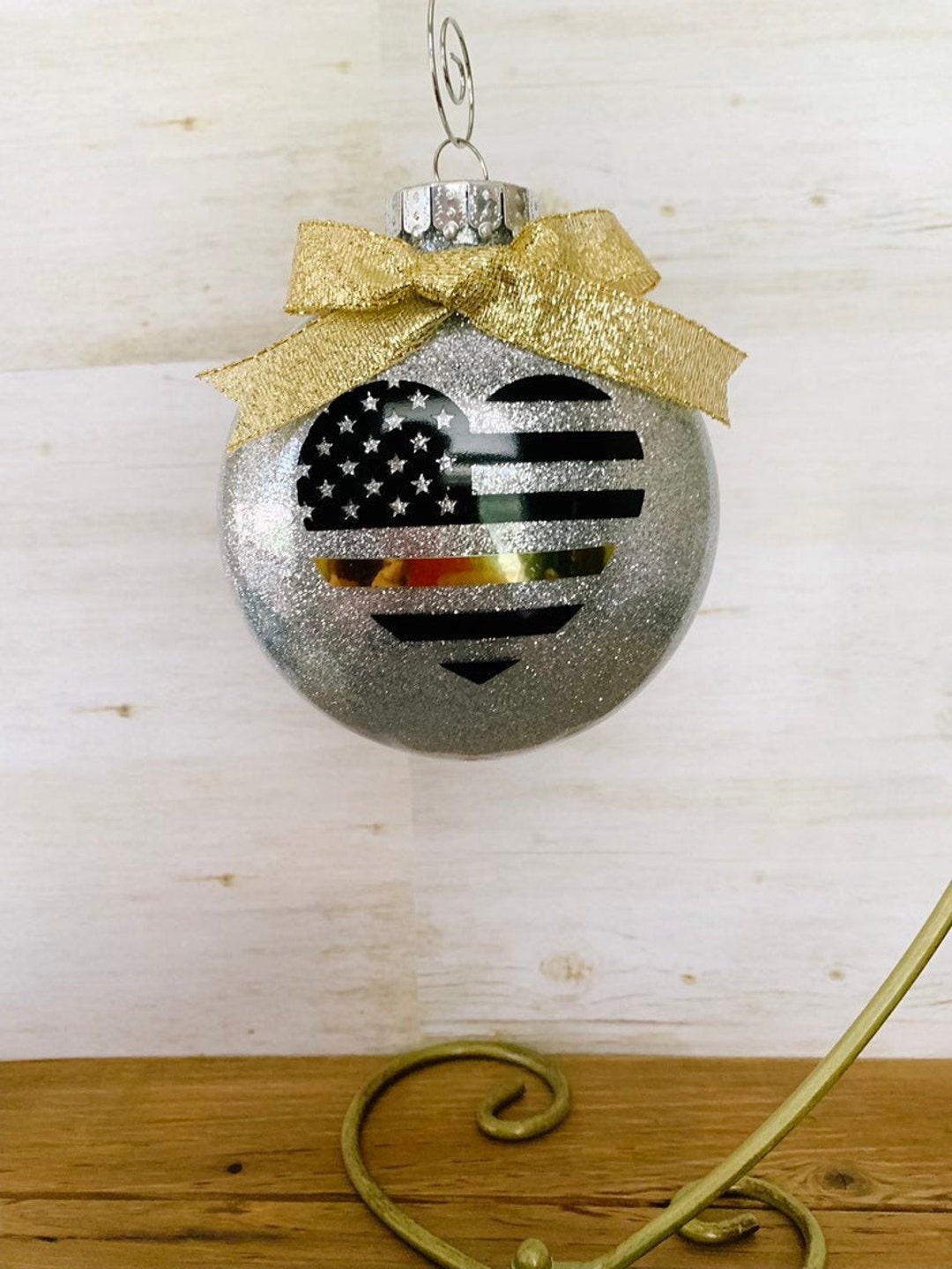 Thin Gold Line Dispatcher Glitter Christmas Ornament / Personalized ...