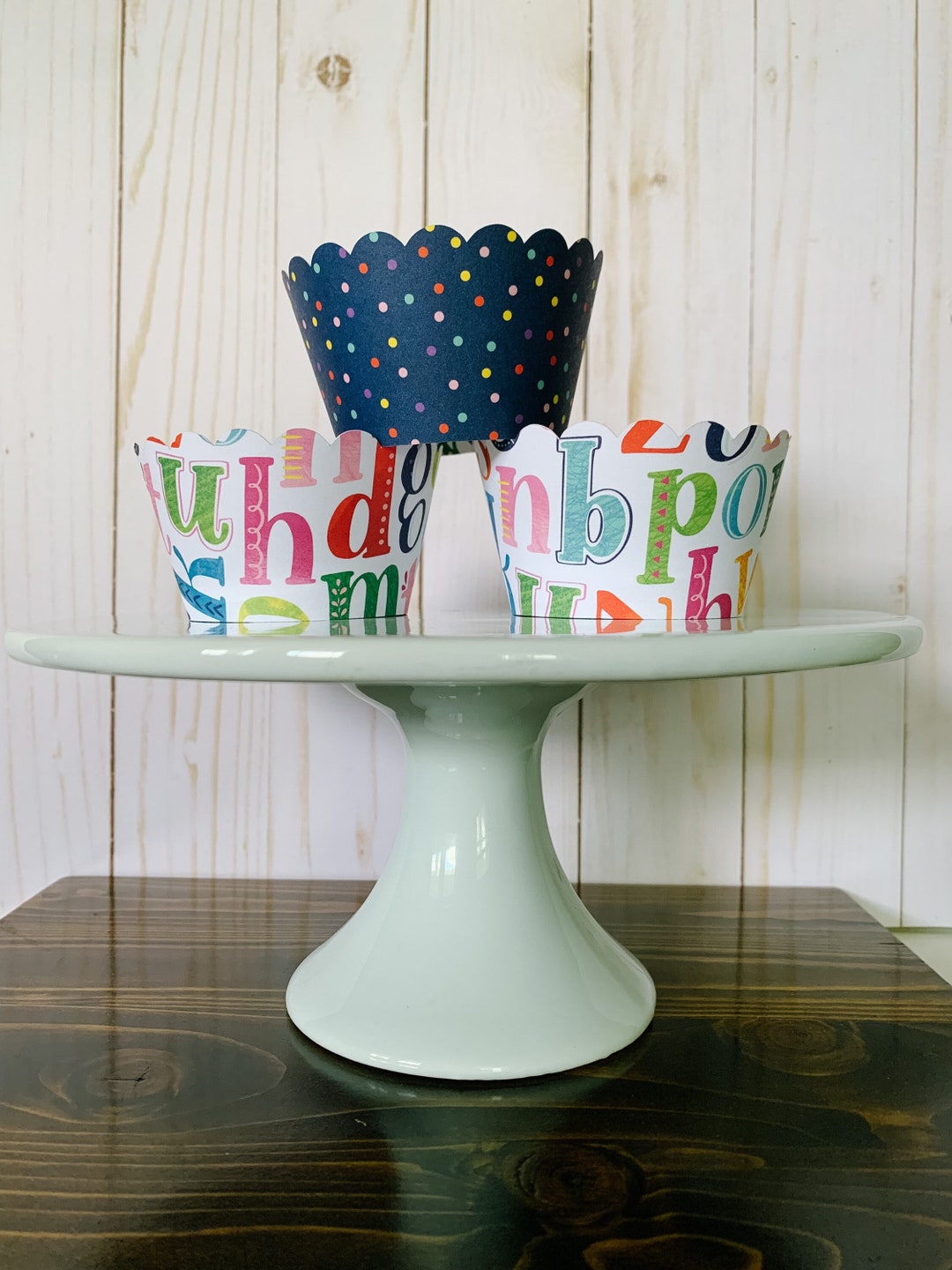 Alphabet Rainbow Cupcake Wrapper / Back to School Party / Classroom ...