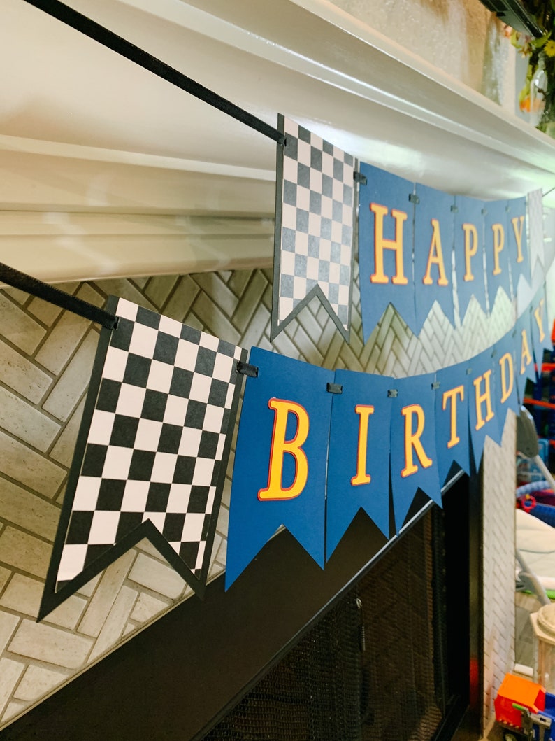 Happy Birthday Racing Banner / Race Car Birthday / Car | Etsy