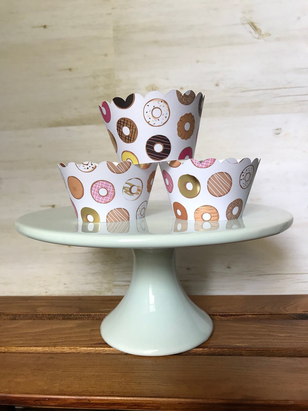 Doughnut Donut Gold Foil Cupcake Wrapper / Birthday / Donut Grow up ...