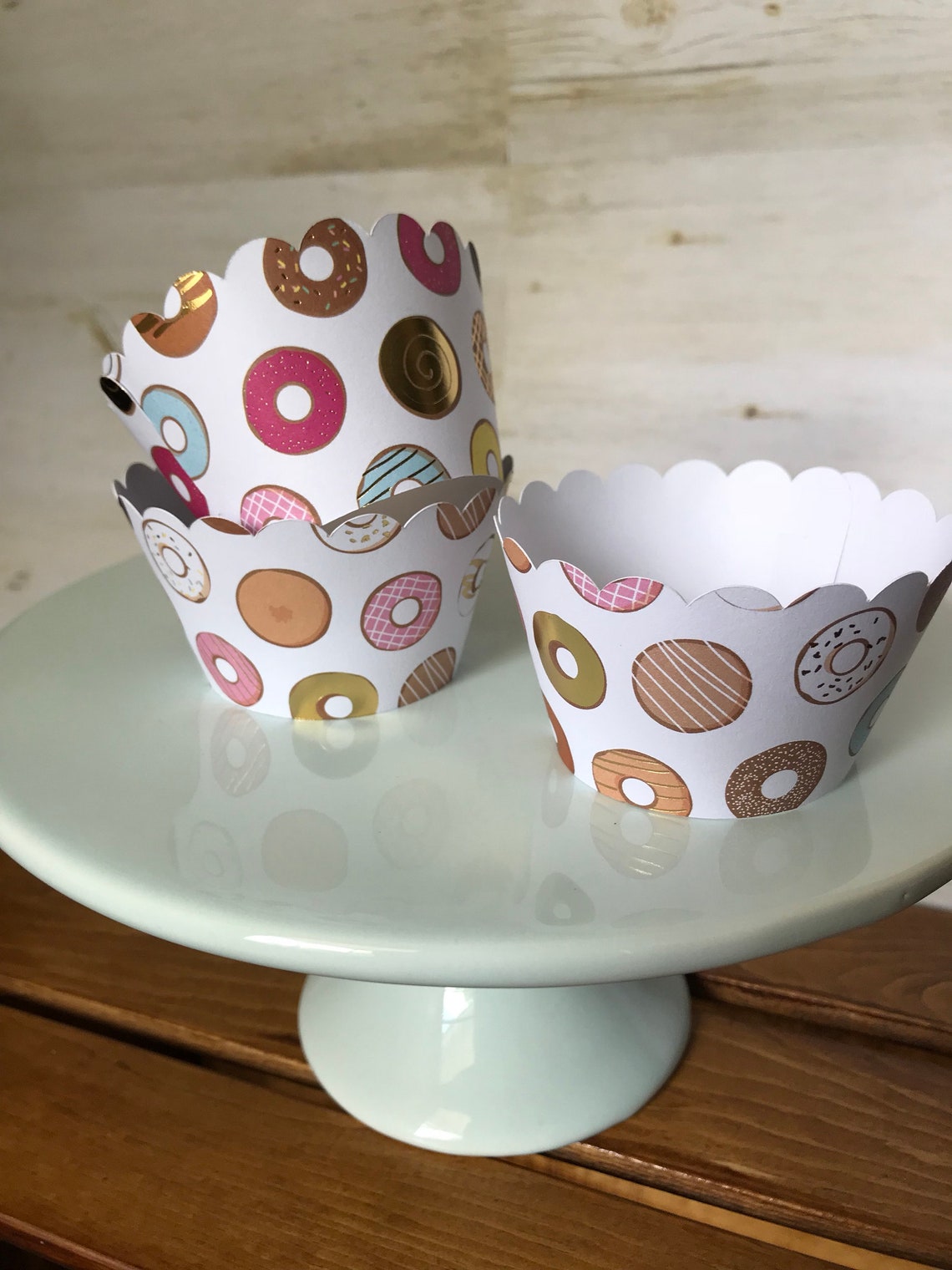Doughnut Donut Gold Foil Cupcake Wrapper / Birthday / Donut Grow up ...