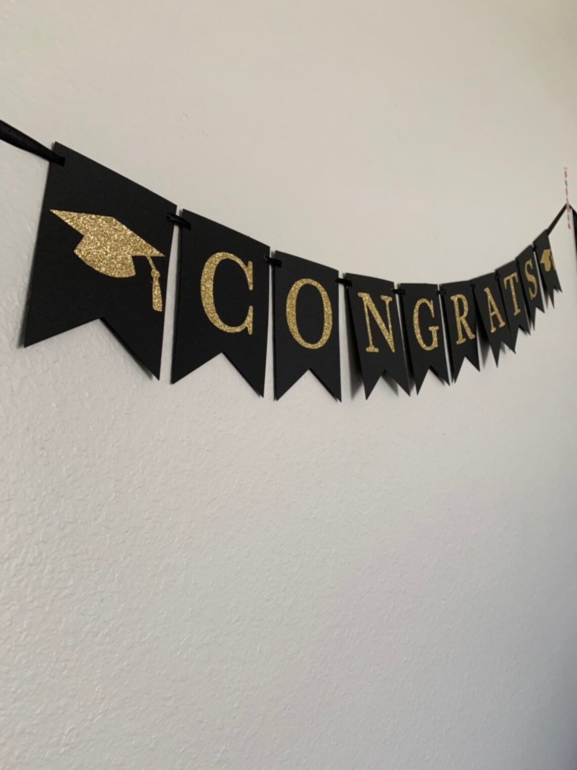Congrats Graduation Banner / Gold Graduation Banner / - Etsy