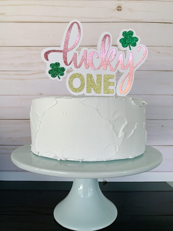 Lucky One Cake Topper / March First Birthday / Shamrock First | Etsy