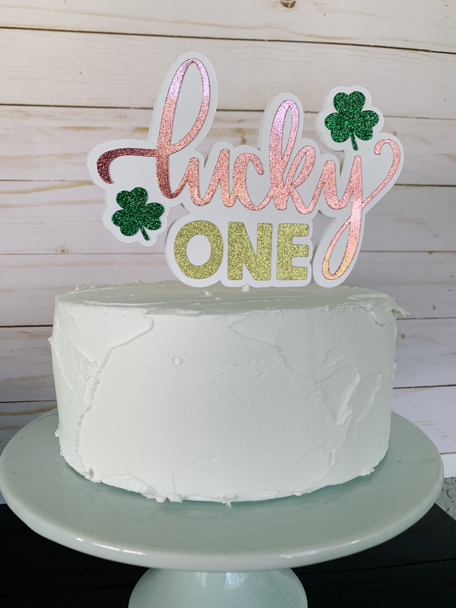 Lucky One Cake Topper / March First Birthday / Shamrock First | Etsy