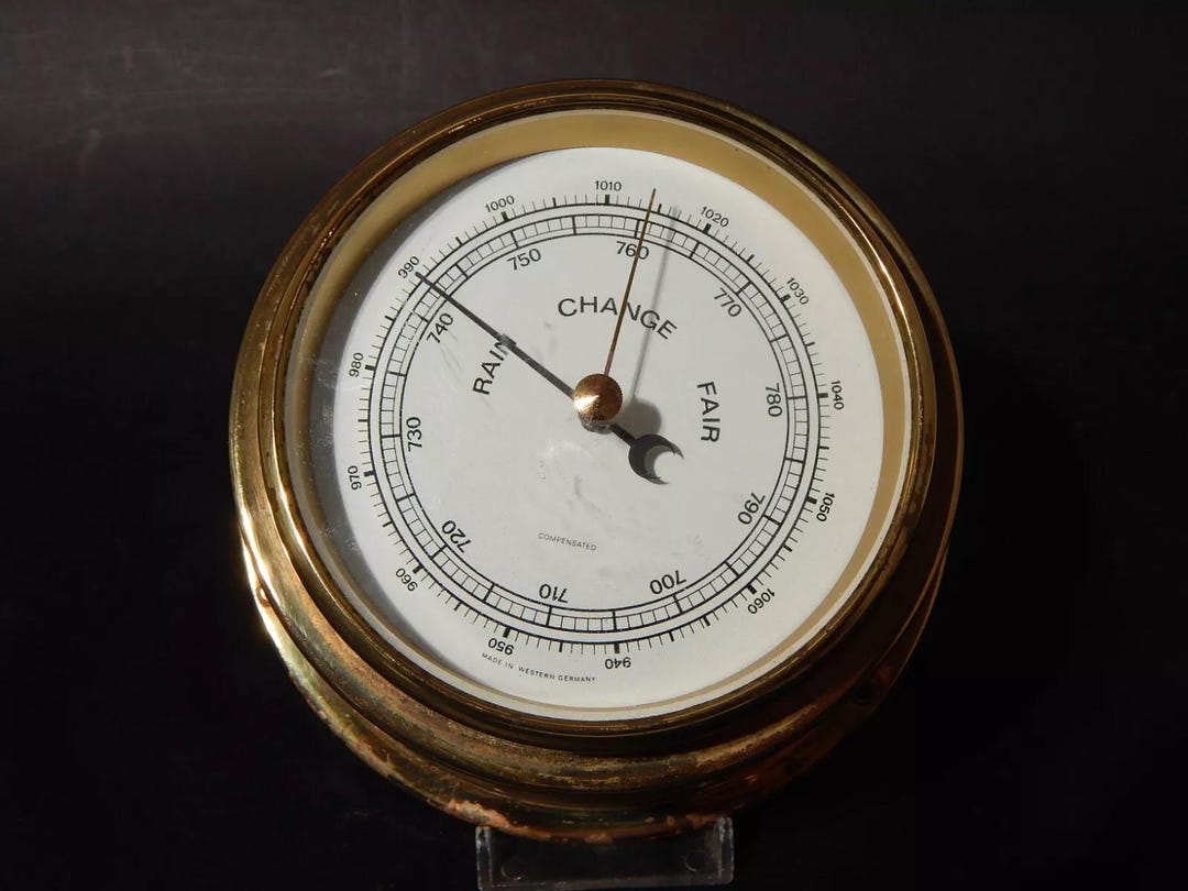 Vintage Brass Aneroid Barometer Made in Western Germany - Etsy