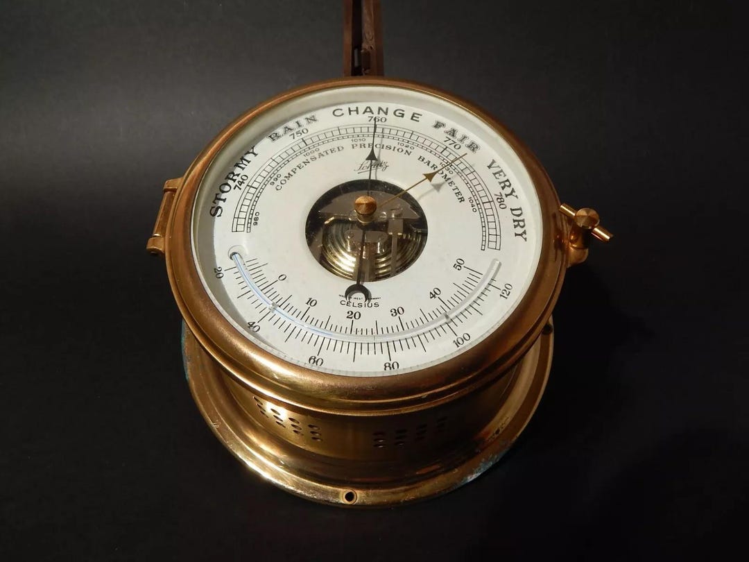 Royal Mariner Schatz Aneroid Barometer Brass and Glass West Germany ...