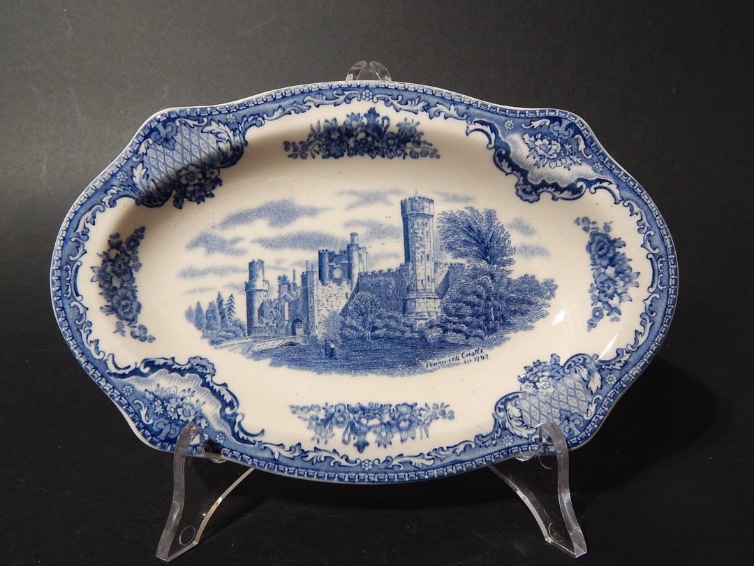 Vintage Johnson Bros Old Britain Castle Blue Raviera Oval Plate Semi Porcelain - Etsy