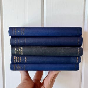 Vintage Indigo Blue Mini Book Set for Decor, the World's Classics ...