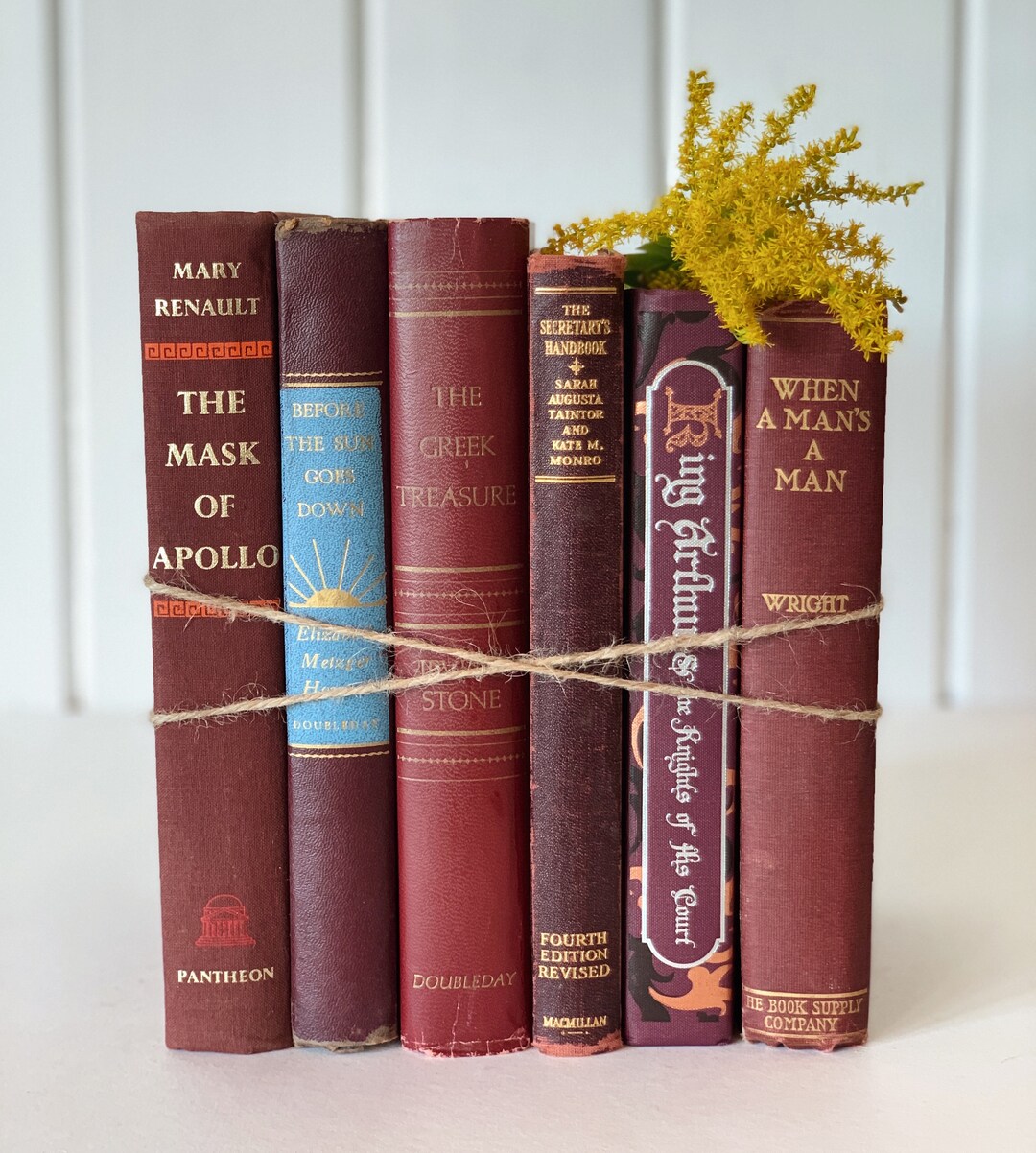 Dark Red Mid Century Modern Vintage Books, Wine Red Masculine ...