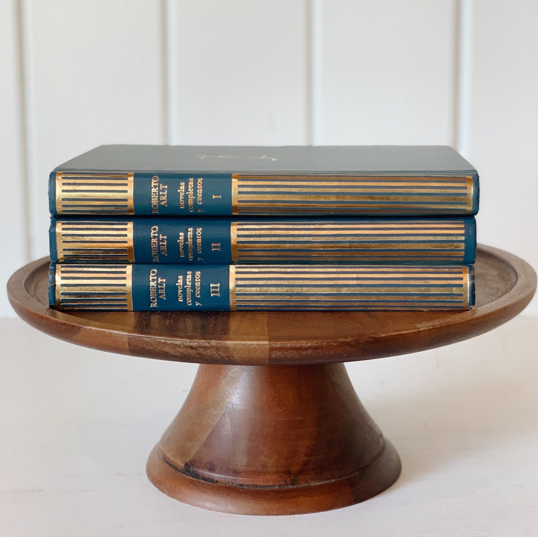 Vintage Blue and Gold Books for Decor Roberto Arlt Spanish - Etsy