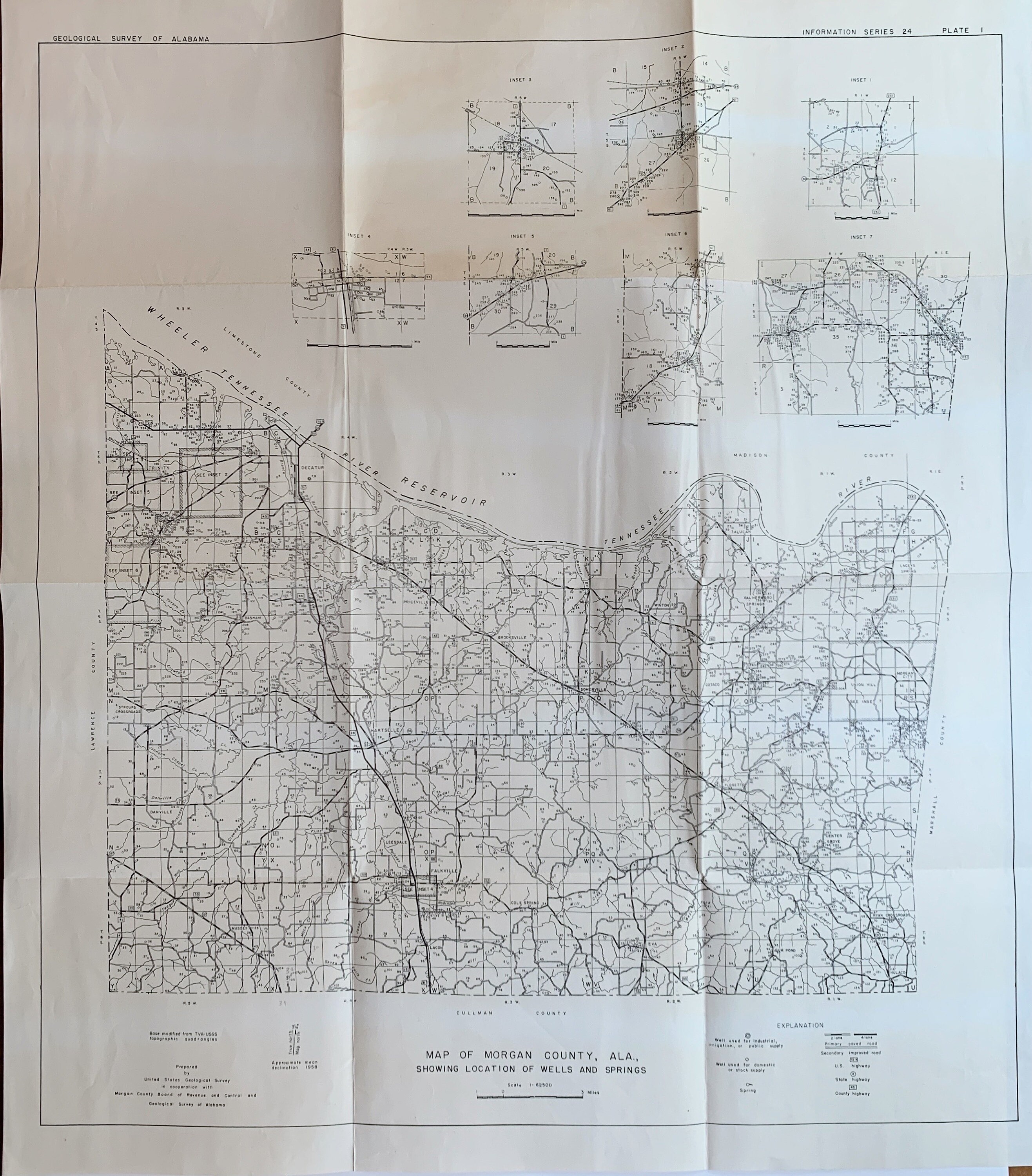 Vintage Map of Morgan County Alabama 1958 Geological Map | Etsy