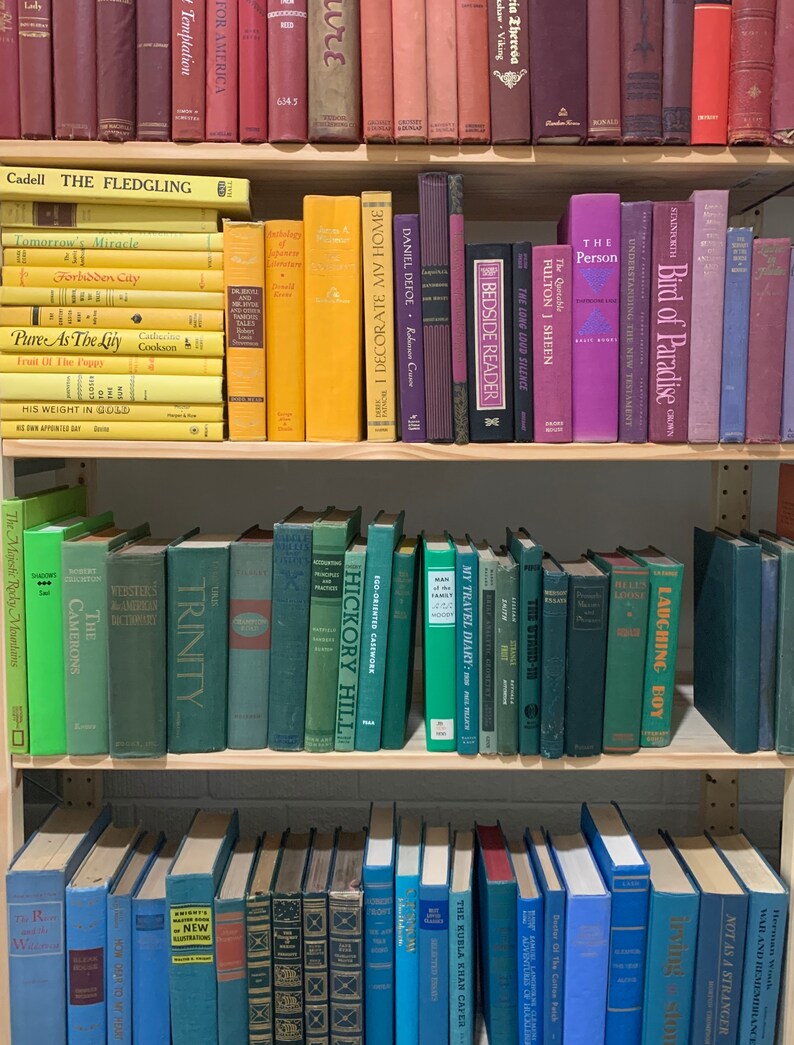 Set of 5 Vintage Decorative Books by Color for Bookshelf - Etsy