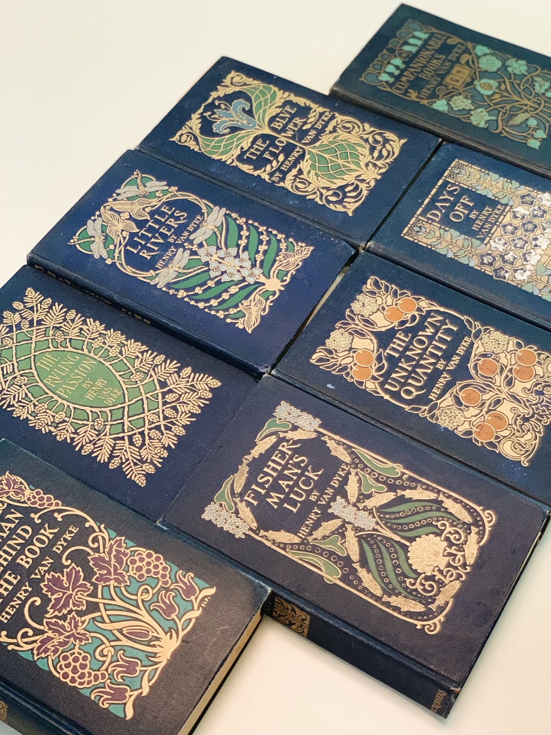 Ornate Antique Blue Book Set Henry Van Dyke Book Bundle - Etsy