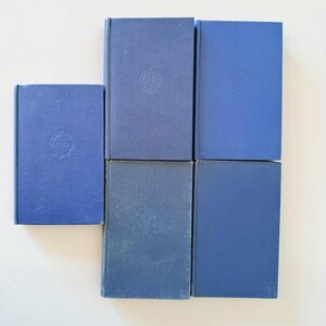 Vintage Indigo Blue Mini Book Set for Decor, the World's Classics ...