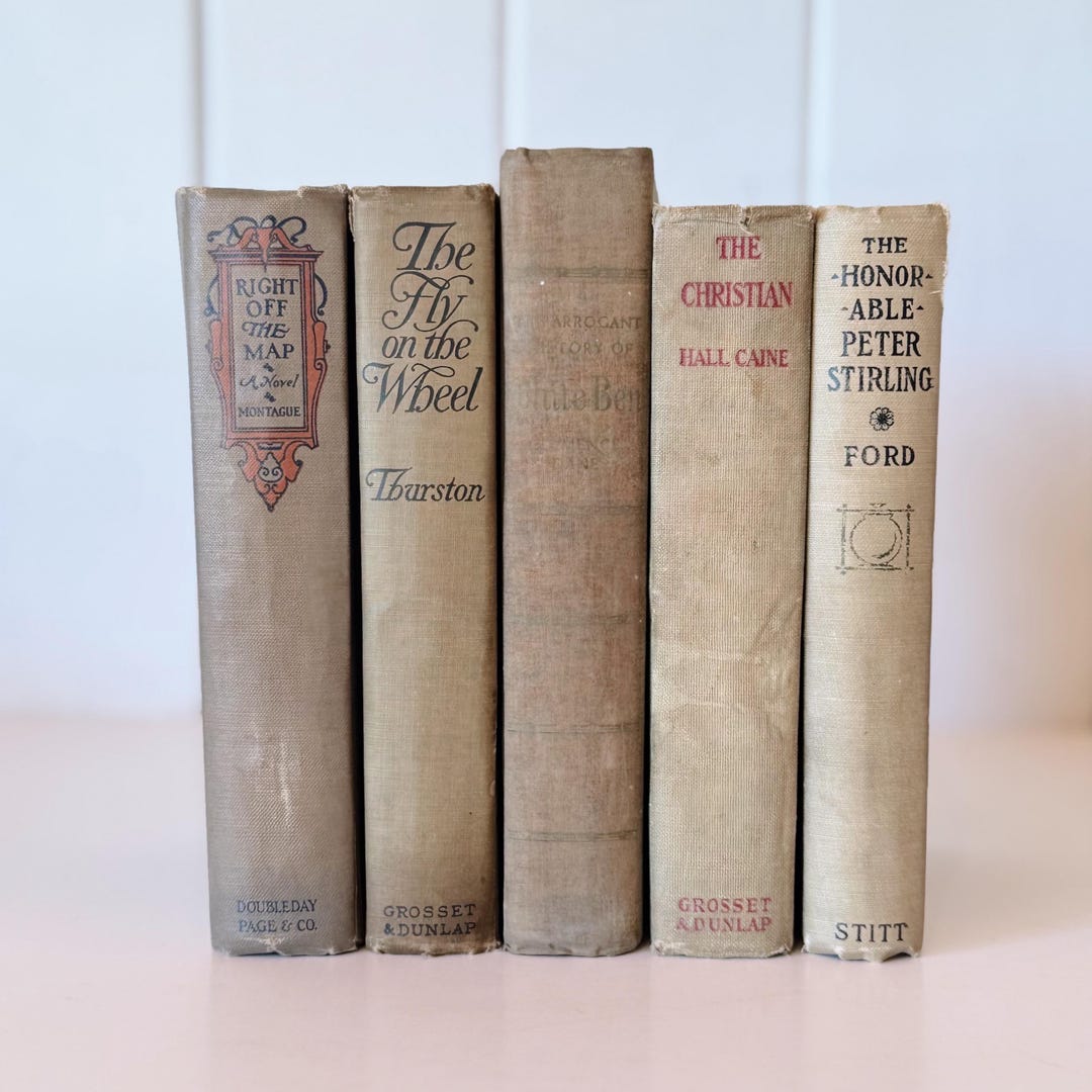 Antique Neutral Beige Brown Book Bundle, Books by Color, Shabby ...