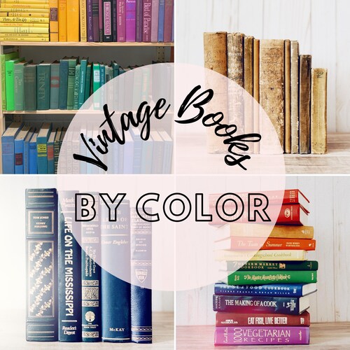 Set of 5 Vintage Decorative Books by Color for Bookshelf - Etsy