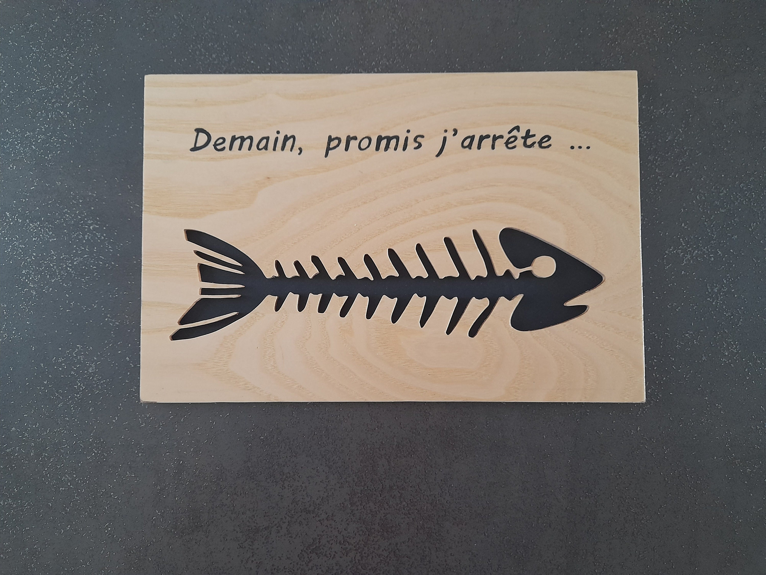 Squelette de poisson Arête de poisson tableau en bois - Etsy France