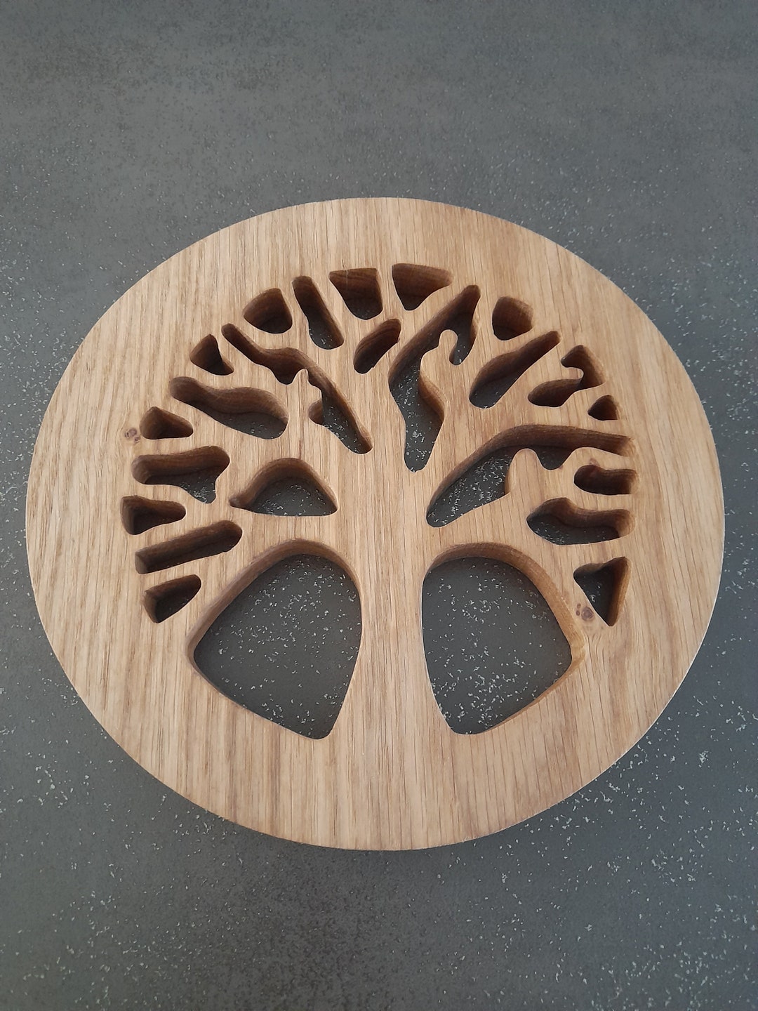 Tree of Life Solid Oak Trivet Artisanal Creation Scroll Saw - Etsy UK