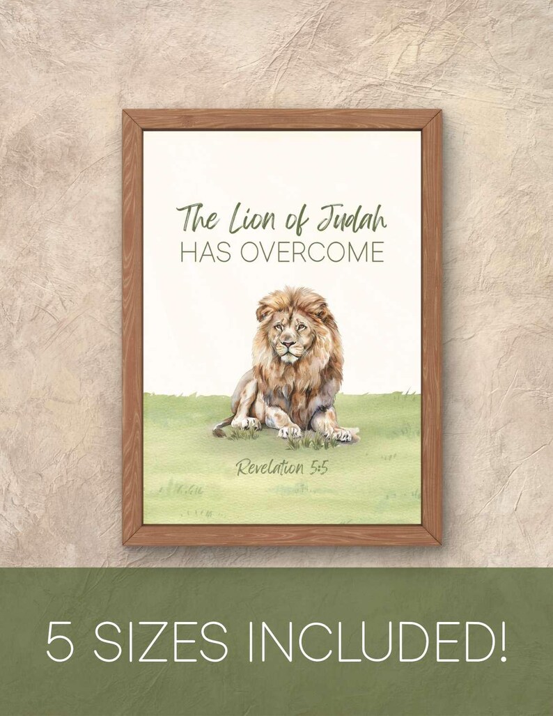 Lion of Judah Art Print | Christian Scripture Wall Decor (digital ...