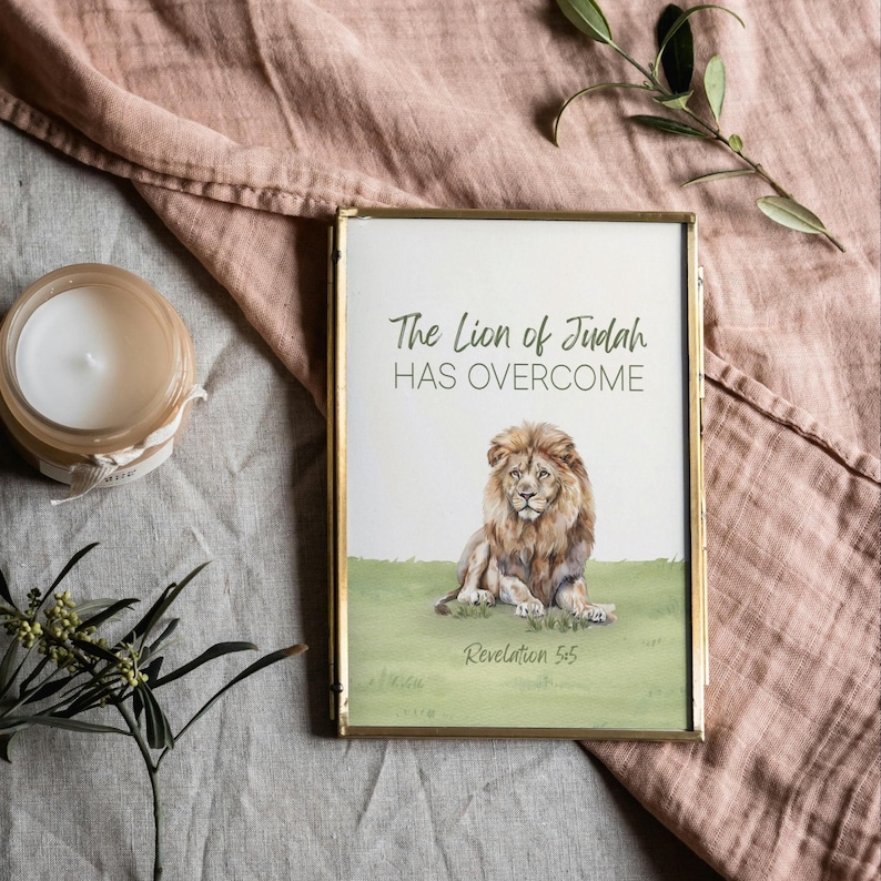 Lion of Judah Art Print | Christian Scripture Wall Decor (digital ...
