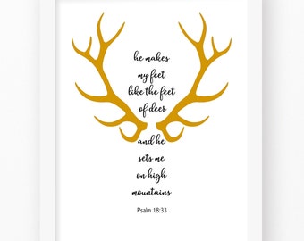 Deer bible quote | Etsy