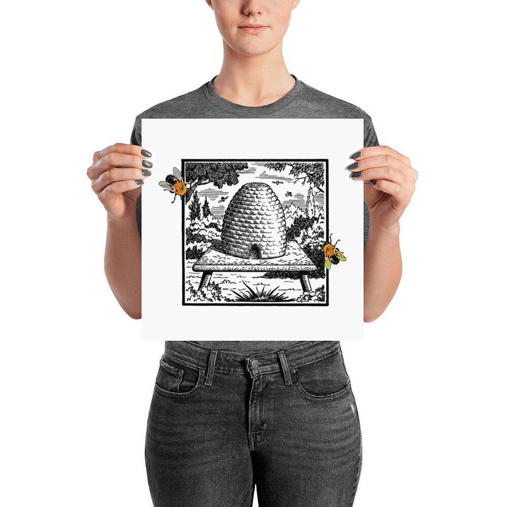 Beehive Beehive Art Beehive Print Bee Artwork Bee Lovers - Etsy