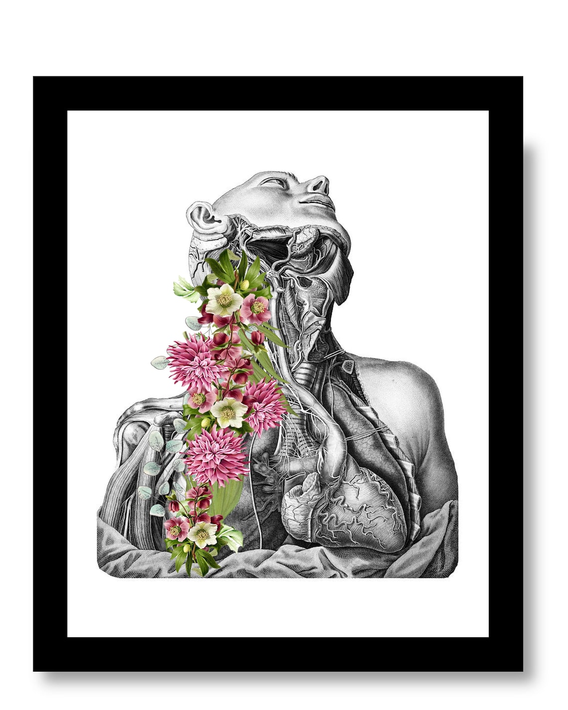 Anatomical Art Floral Anatomy Prints Human Anatomy Art - Etsy