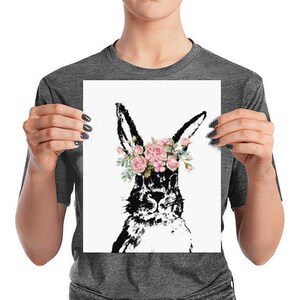 Adorable Rabbit Print Pink Roses Wreath Rabbit Decor - Etsy
