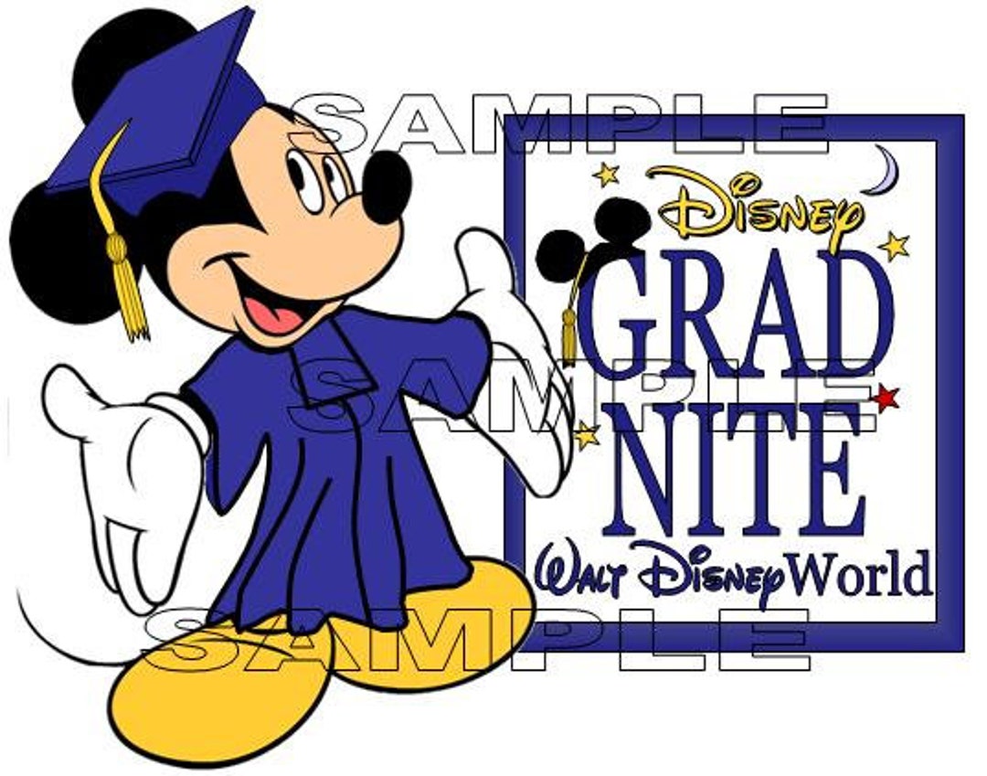 Disney World Mickey Mouse Grad Night Nite Scrapbook Embellishment Paper ...