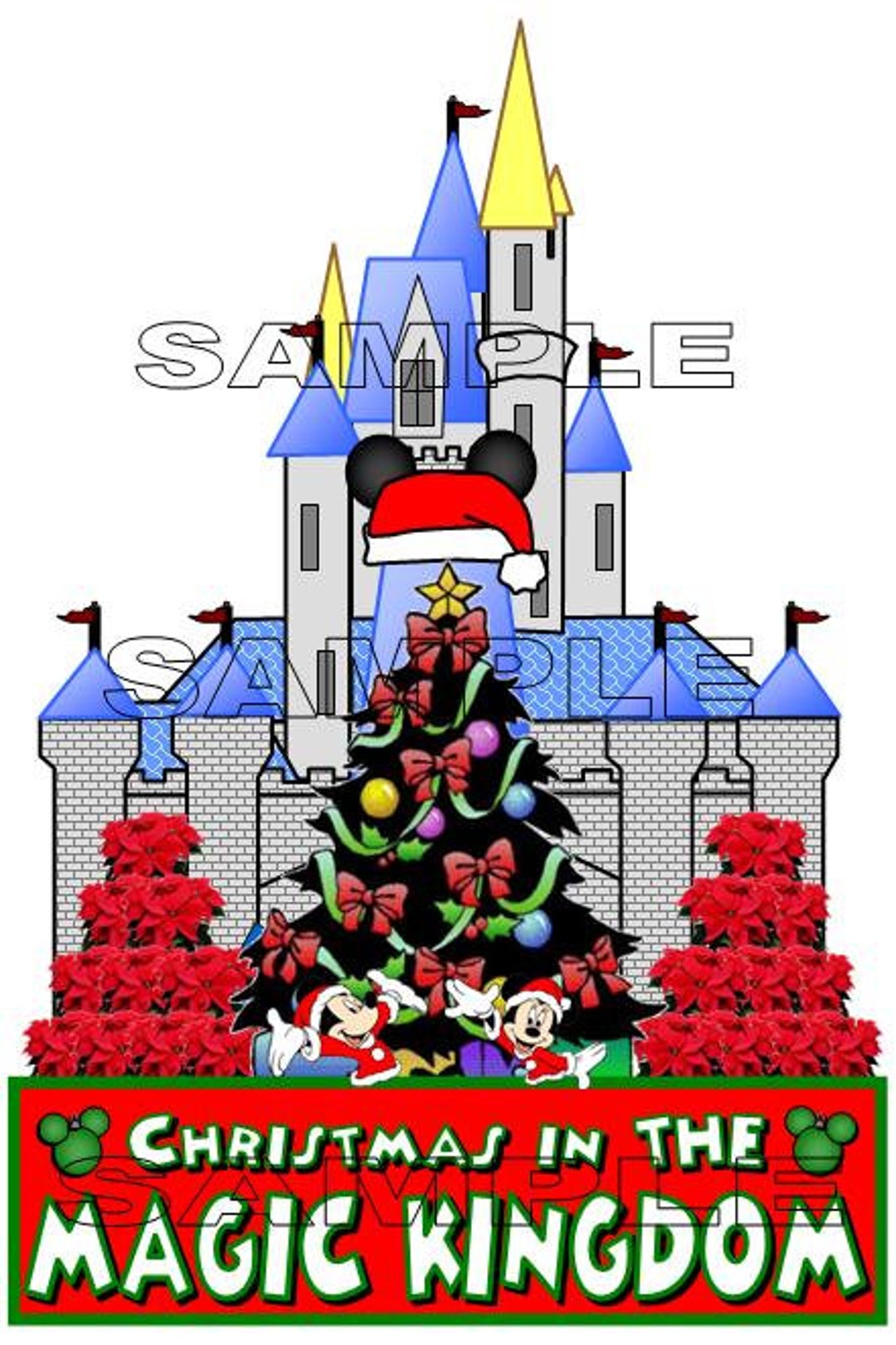 Disney World Disneyland Magic Kingdom Christmas Castle Scrapbook ...