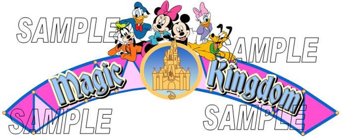 Disney World Magic Kingdom Entrance Sign Mickey Mouse Minnie Goofy ...