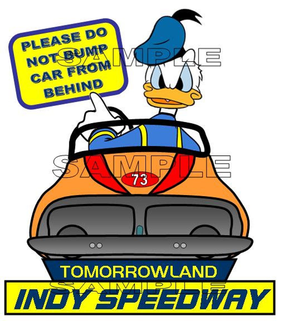Disney World Magic Kingdom Tomorrowland Indy Speedway Donald Duck Do ...